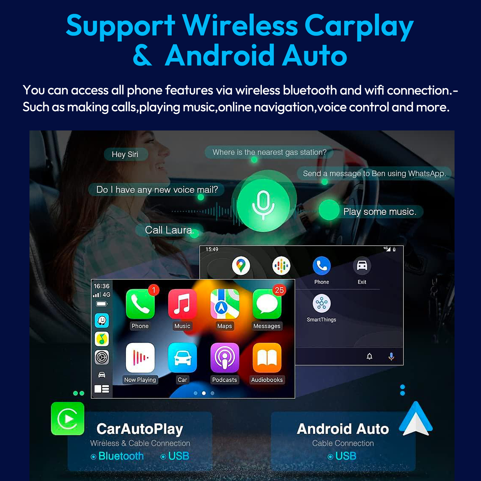 ESSGOO 【XGODY】 10.26 Inch Portable Car Player 4K & 1080P Dual Record ...