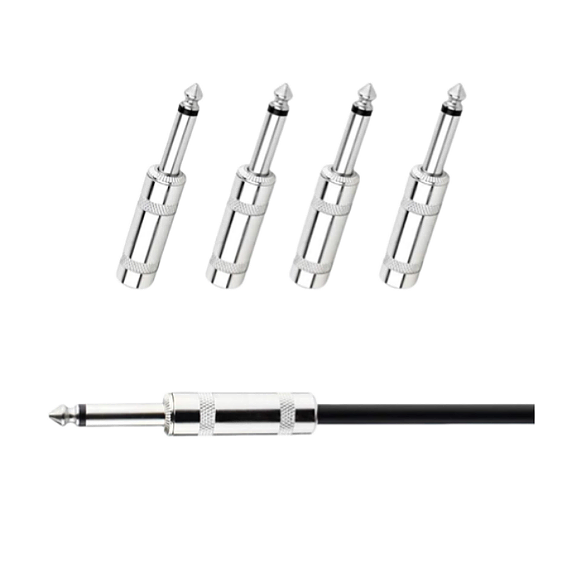 1/4" Audio Plugs 6.35mm Plug TS Male 1/4 inch Solder Type Mono Plug ...