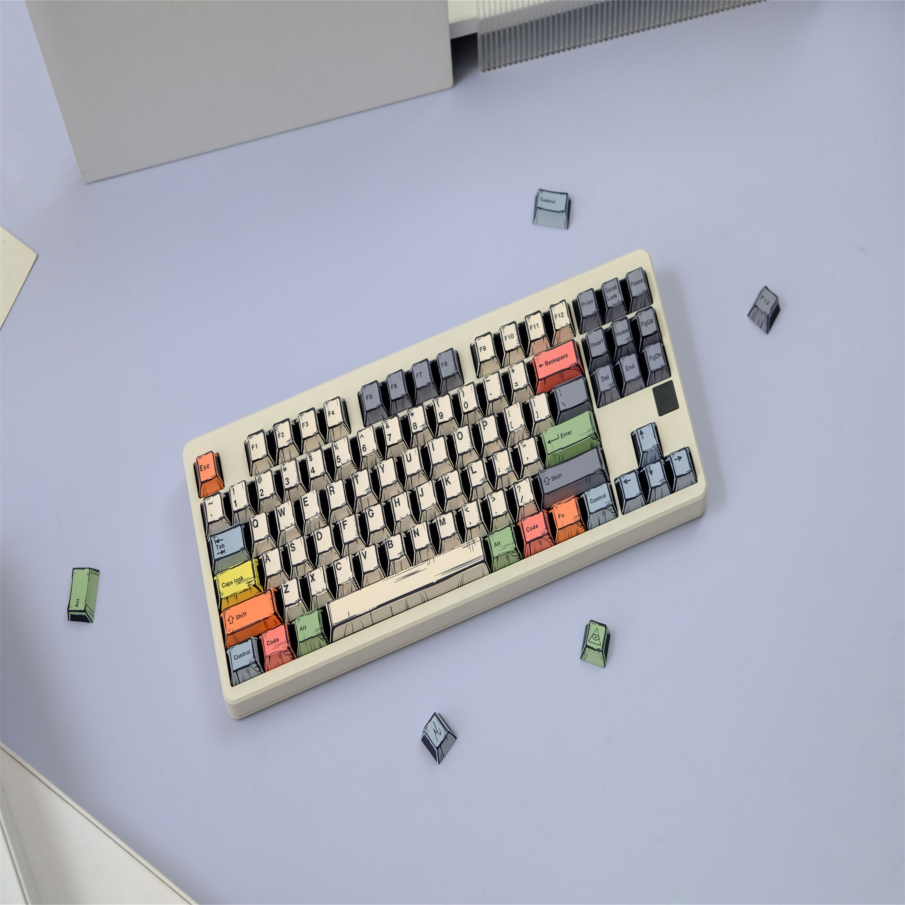 Canvas Manga Keycaps 150 Keys PBT Material Cherry Profile for Cherry MX ...