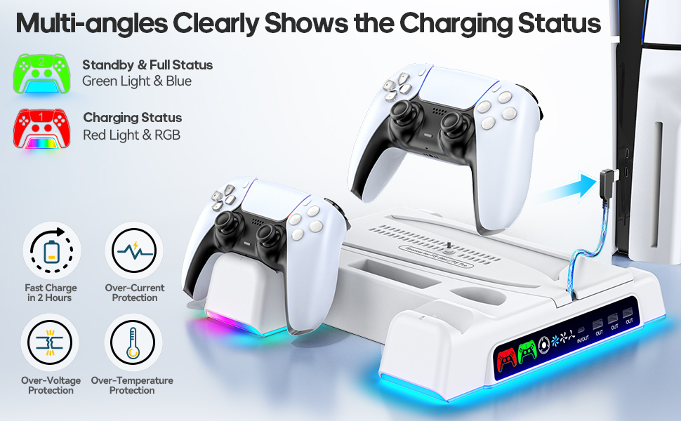 PS5/ Slim/Pro Stand for Disc & Digital Console, PS5 Cooling Station ...