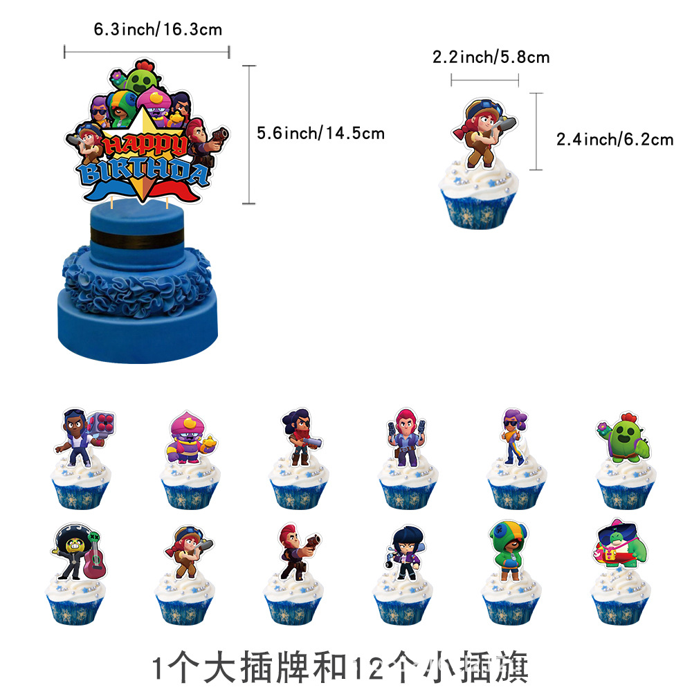 Brawl Stars Game Birthday Theme Party Decoration Supplies Kids Banner ...