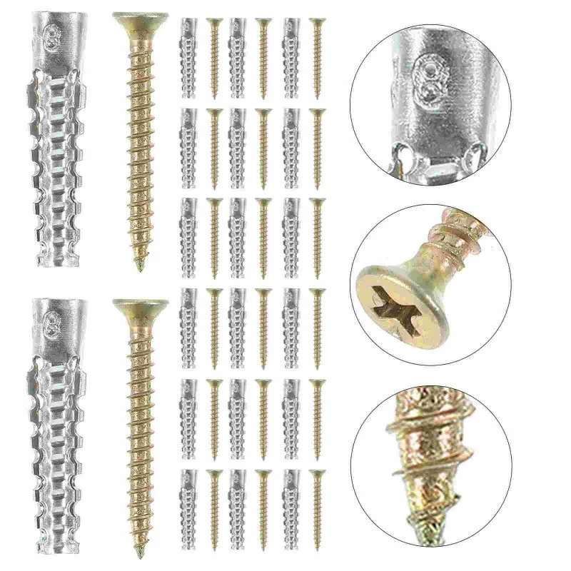 Metal expansion screws Bolts + Nuts pack of 10 sets lightweight brick ...