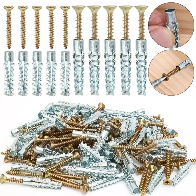 Metal expansion screws Bolts + Nuts pack of 10 sets lightweight brick ...