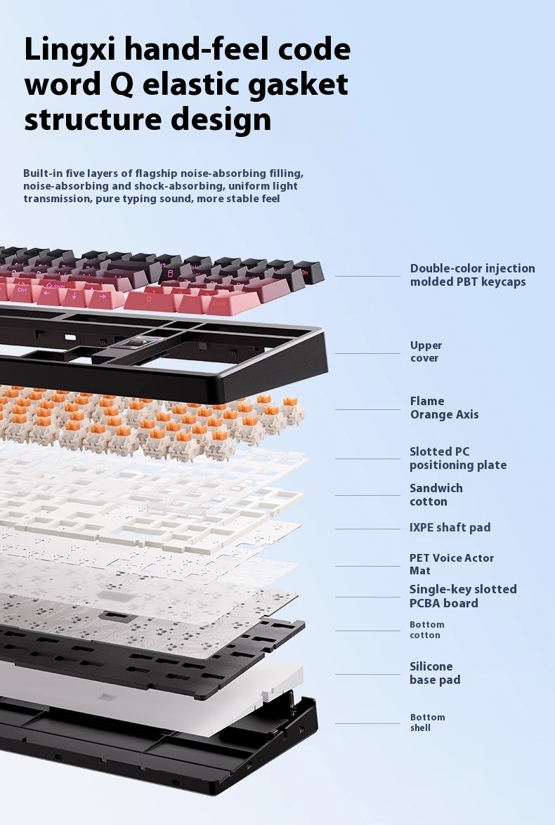 MCHOSE G98 V2 Wireless Mechanical Keyboard 98% Hot swappable RGB GASKET Custom Gaming Keyboard ...