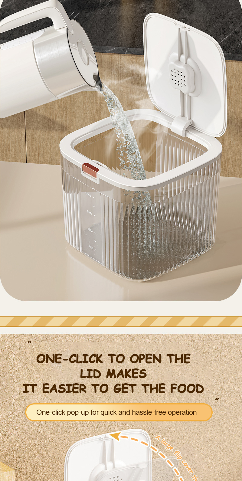 Moisture-Proof & Airtight Pet Food Container - Transparent Sealed ...