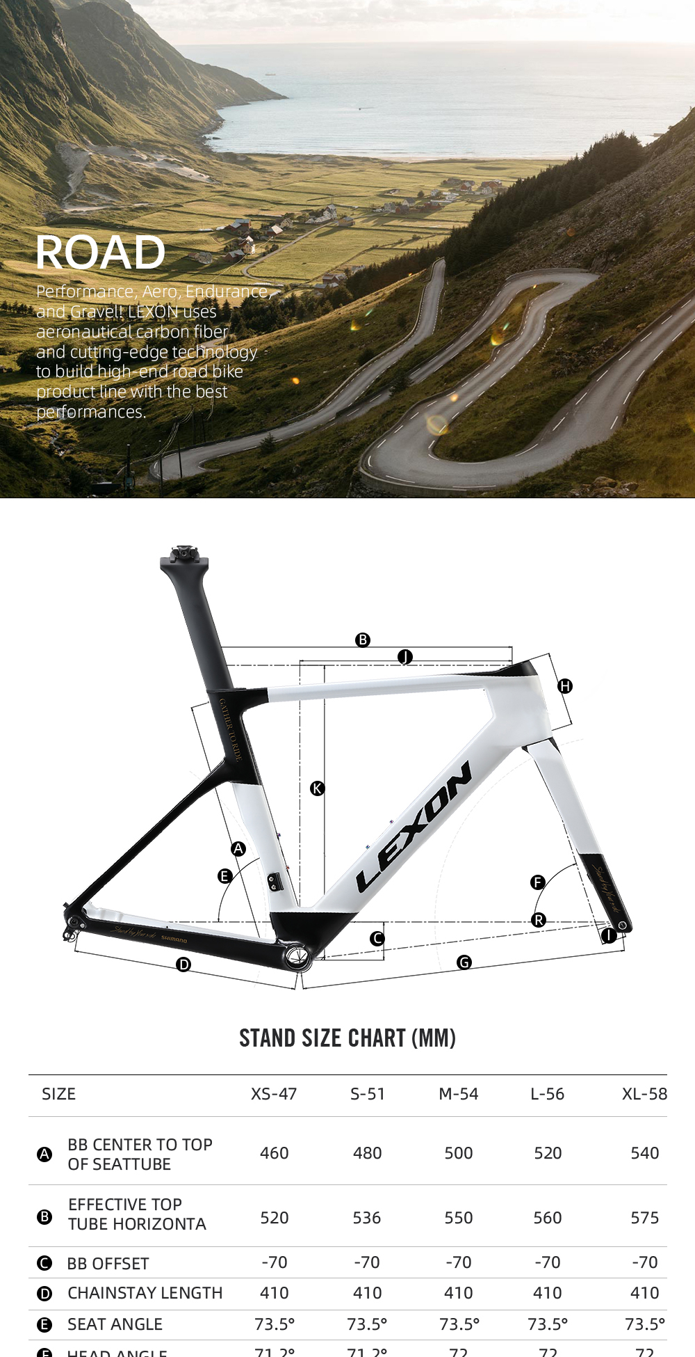 2025 Lexon Carbon Road Bike Frame Disc Brake Full Inner Cable Racing ...