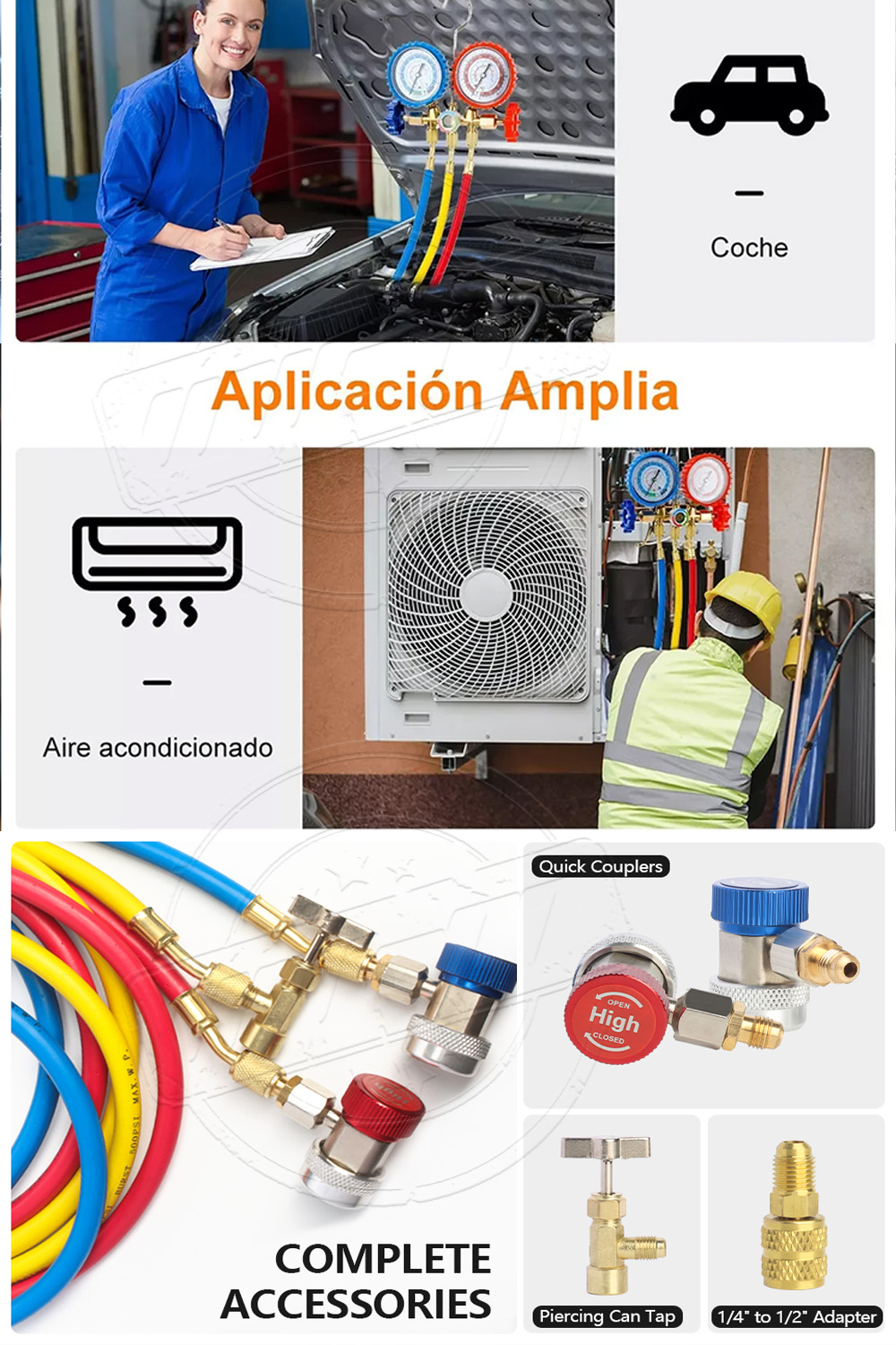 Aircond Meter Set Manifold Gauge Aircond Gas Meter R12 R22 R404A R134A ...