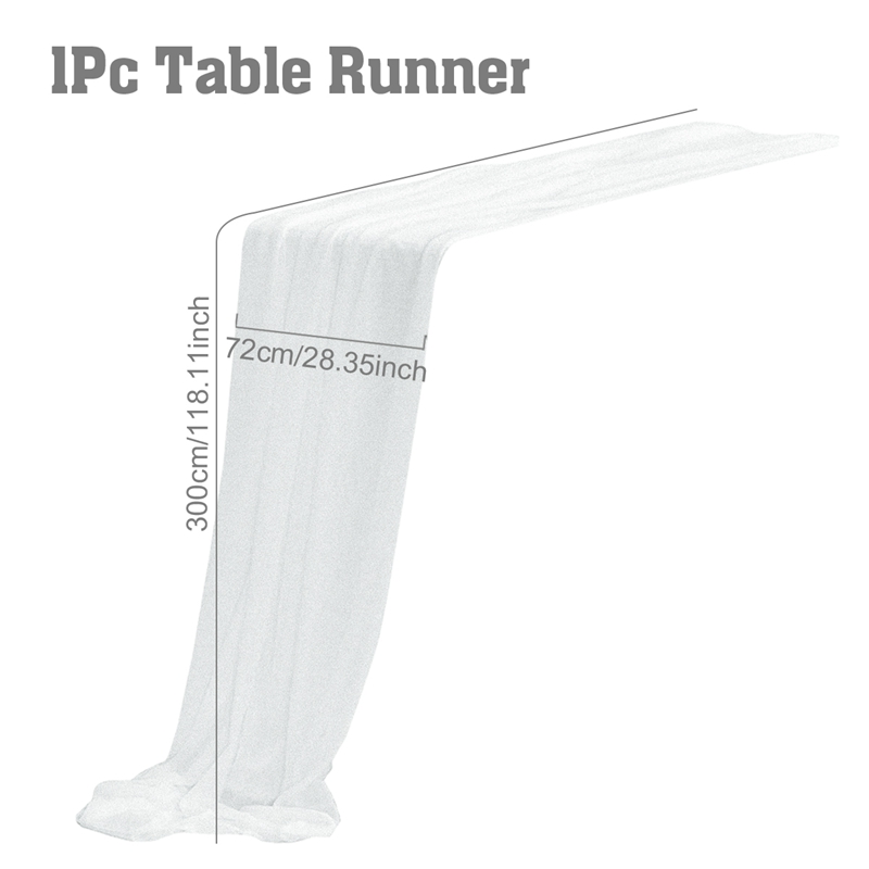 72*300Cm Chiffon Like Wedding Table Cloth Pearl White Table Runner 6 ...