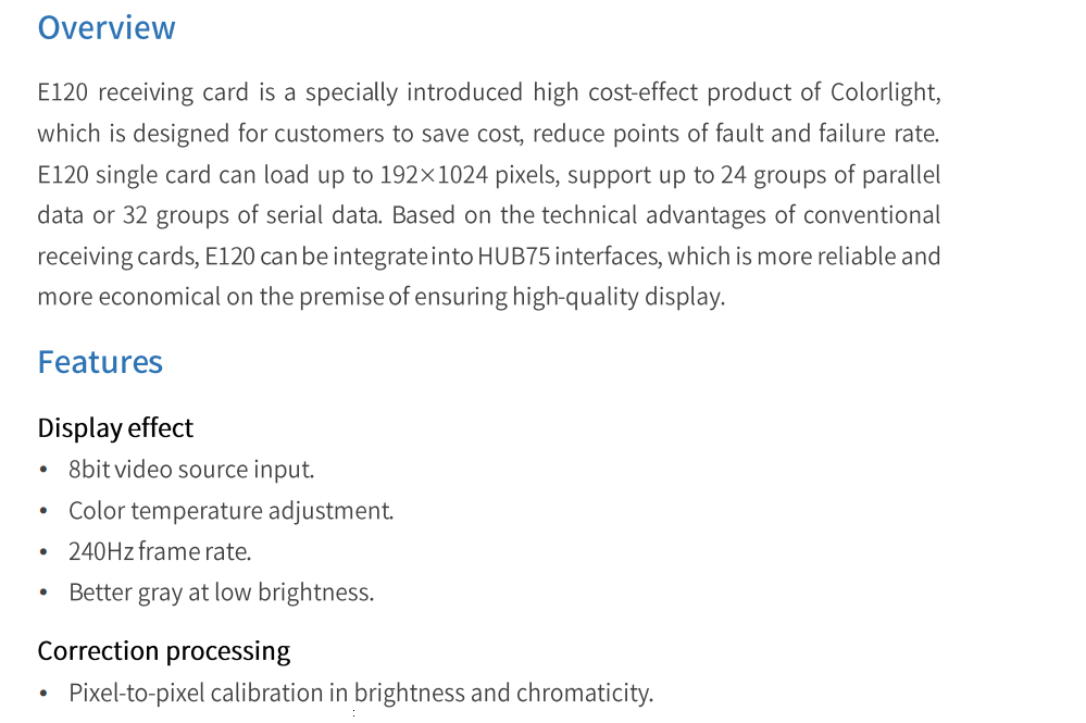 Colorlight E80 E120 E320 Full-color led screen Receiving card Led ...