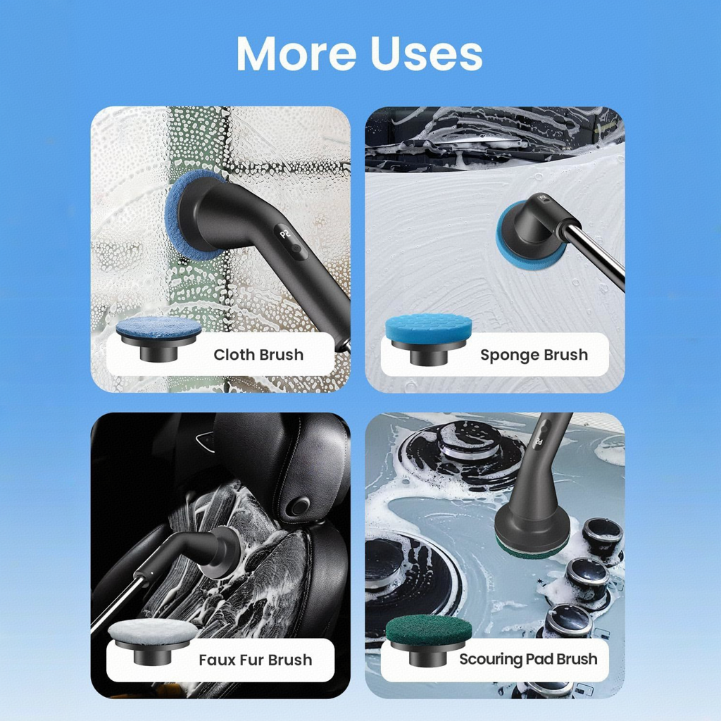Full Waterproof Electric Cleaning Brush Handheld Electric Spin Scrubber ...