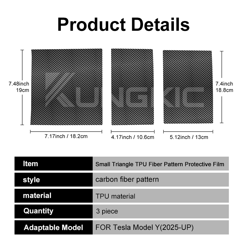 For Tesla Model Y Juniper 2025 TPU Carbon Fiber Texture Film Center ...