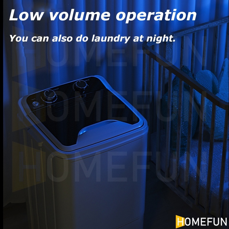 HOMEFUN Fully Automatic Mini Washing Machine With Dryer Mesin Basuh Washer Mesin Basuh Auto Mini ...