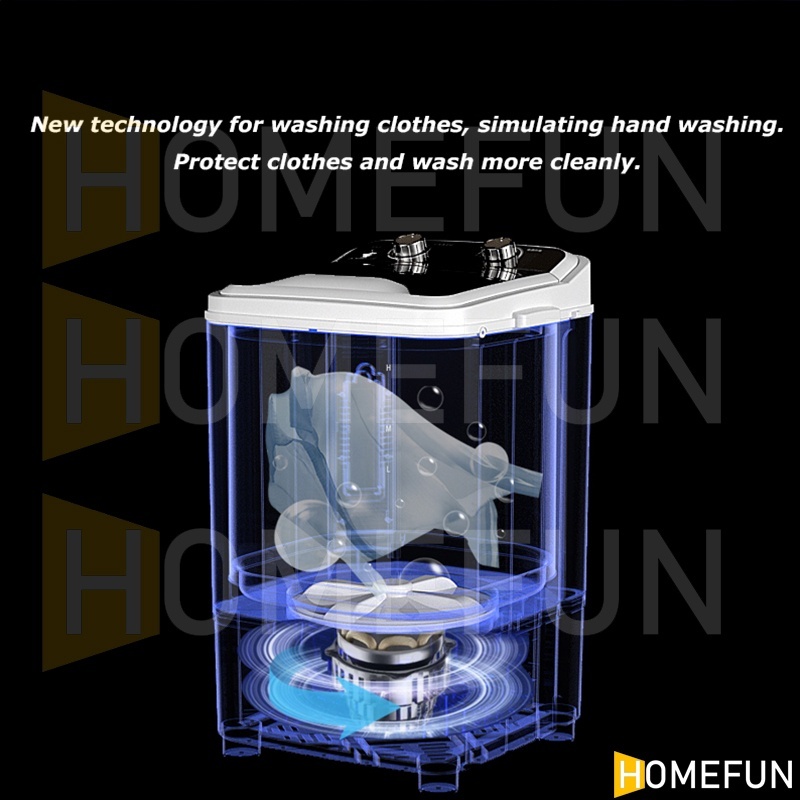 HOMEFUN Fully Automatic Mini Washing Machine With Dryer Mesin Basuh ...