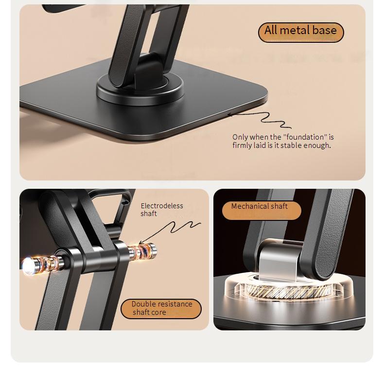 Foldable Stand - 360° Rotating Metal Holder for Phablet & Phones, Portable Tablet Stand | Shopee ...