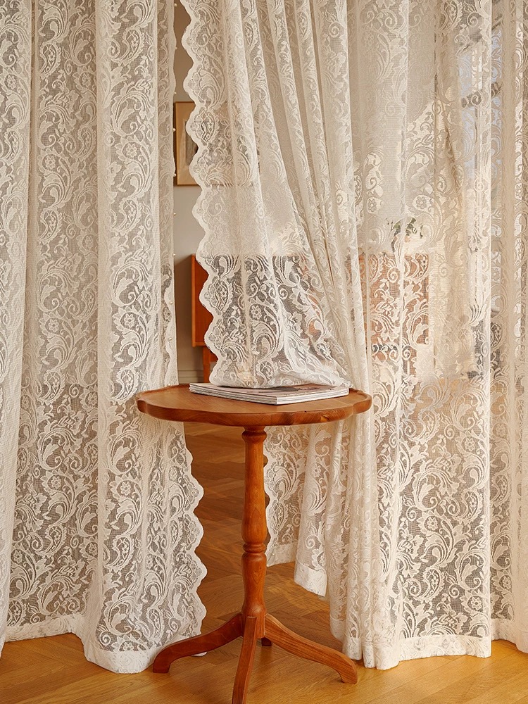 Romantic Lace Day Curtain Langsir For Sliding Door Window Curtain White ...