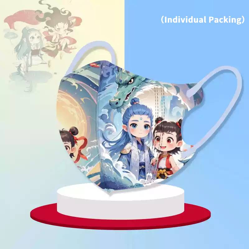 【Ready Stock】 Nezha 3D Kid Face Mask 50pcs Individually Packaged ...