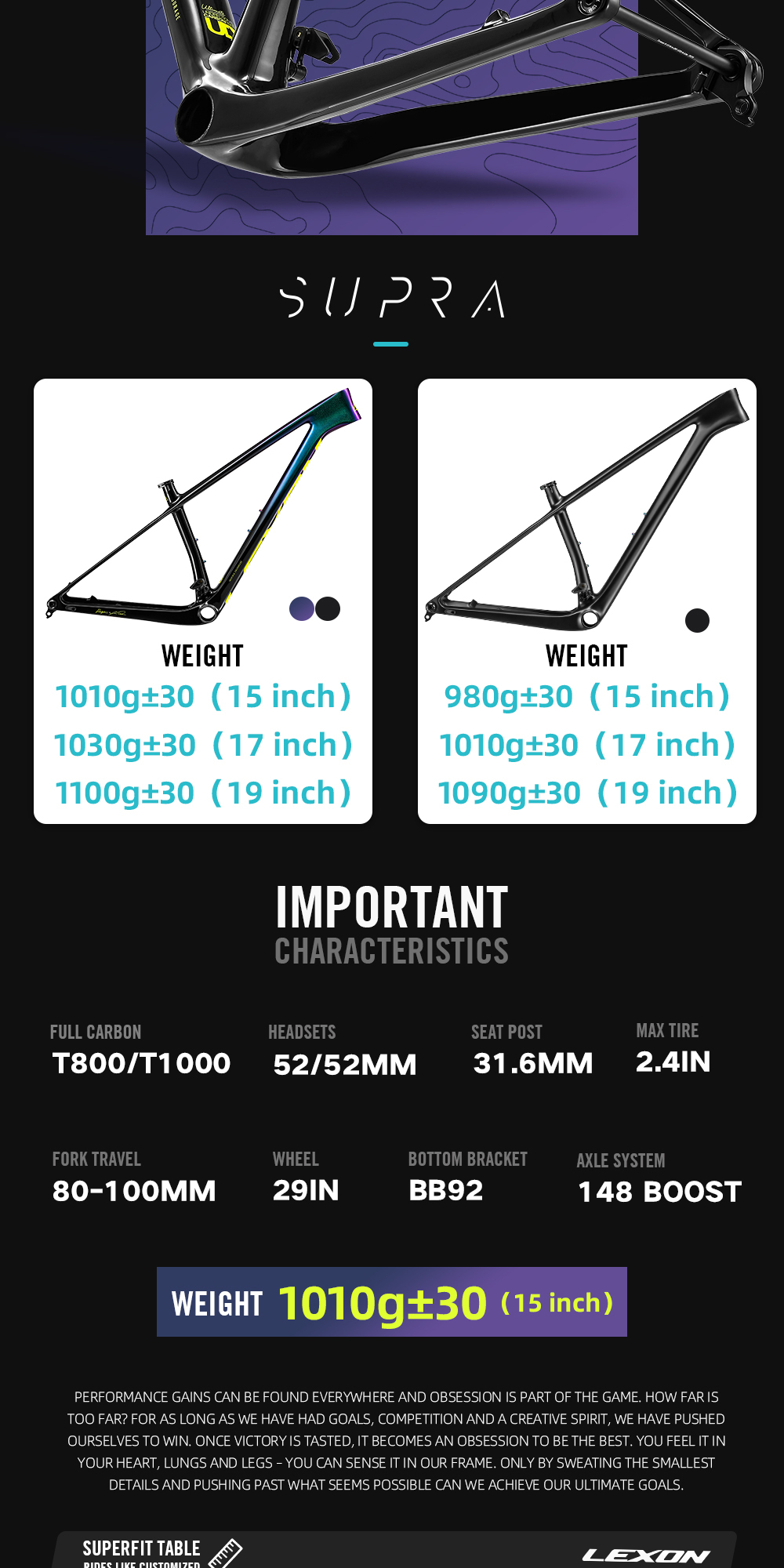 2025 LEXON SUPRA Carbon MTB Frame 29er UDH Mountain Bike Frameset 148MM ...
