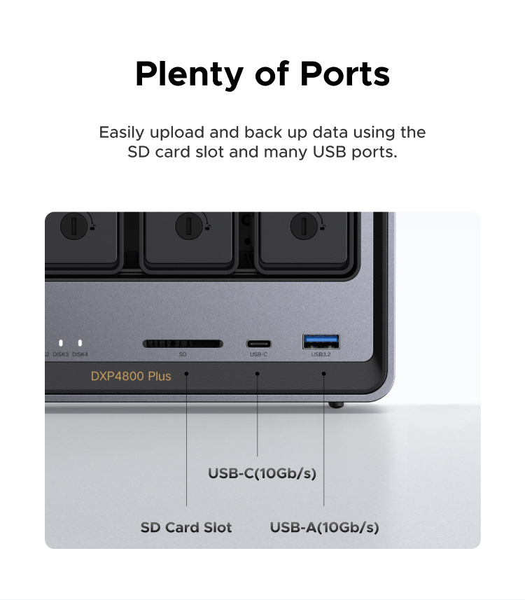 UGREEN NASync DXP4800 Plus 4-Bay Desktop NAS, Intel Pentium Gold 8505 5 ...