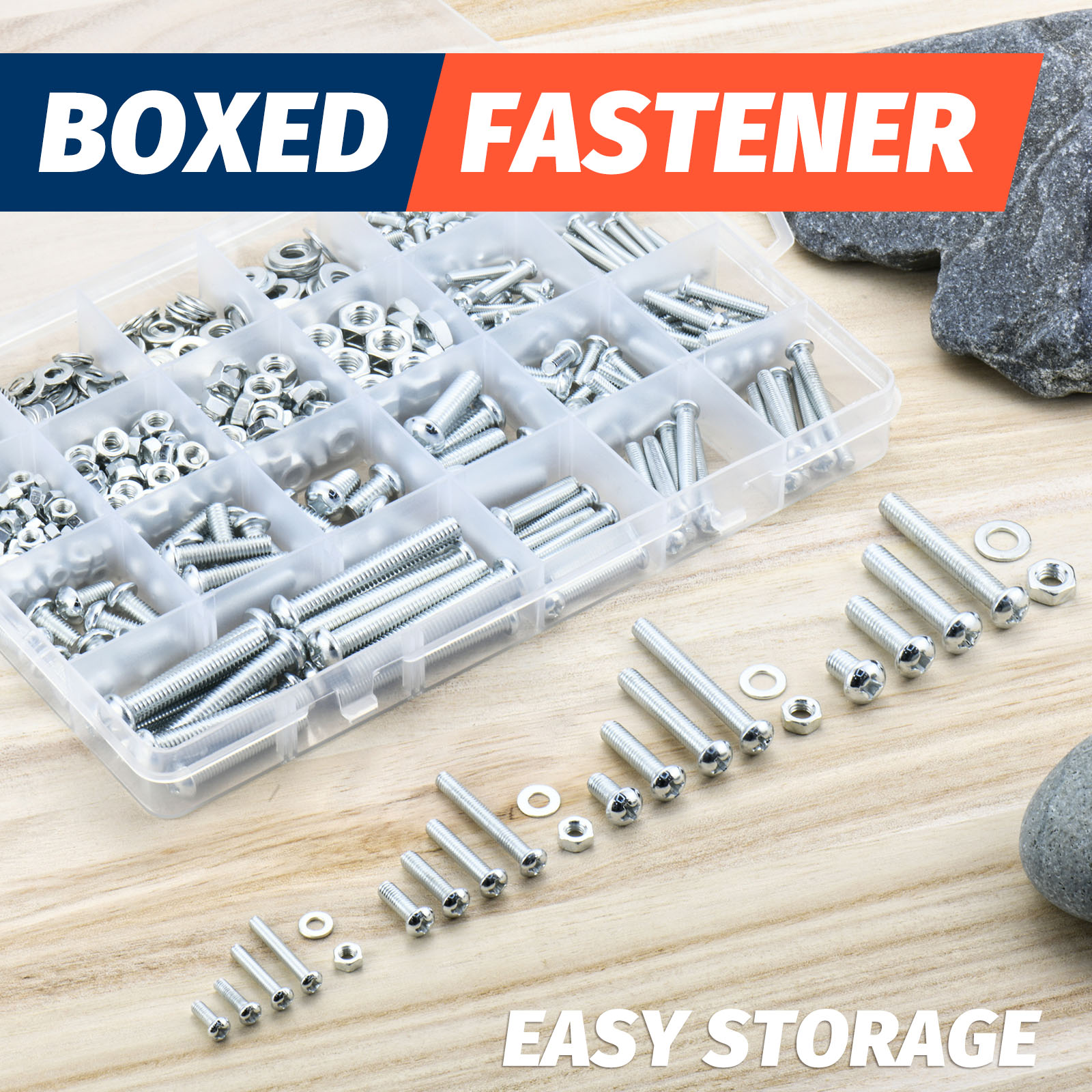 16 Sizes Screws, Bolts, and Nuts Assortment Kit, Metric Machine Screws ...