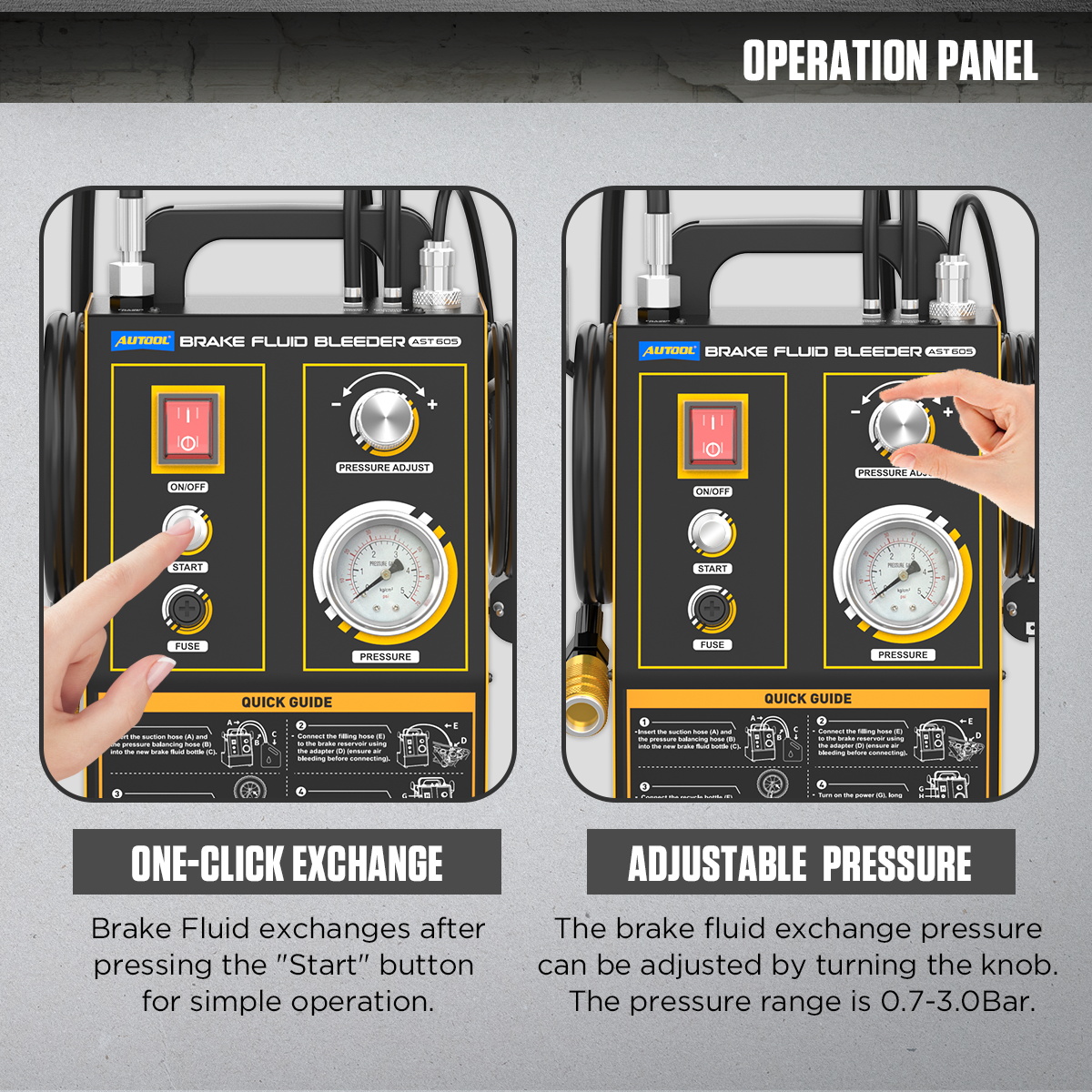 AUTOOL AST605 12V Brake Fluid Bleeder Pump Fast Brake Extractor Exchanger Oil Pump Machine ...