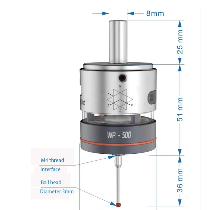 Photoelectric 3D edge finder, CNC machining center, milling machine ...