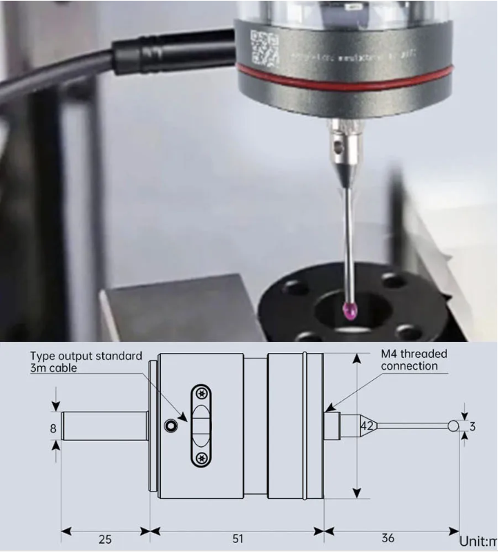 Photoelectric 3D edge finder, CNC machining center, milling machine ...