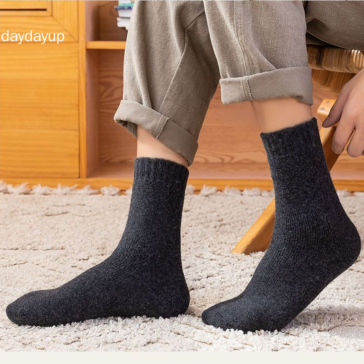 Wool Socks Extra Thick Men Women Winter Velvet Warm Fleece Socks Soft ...