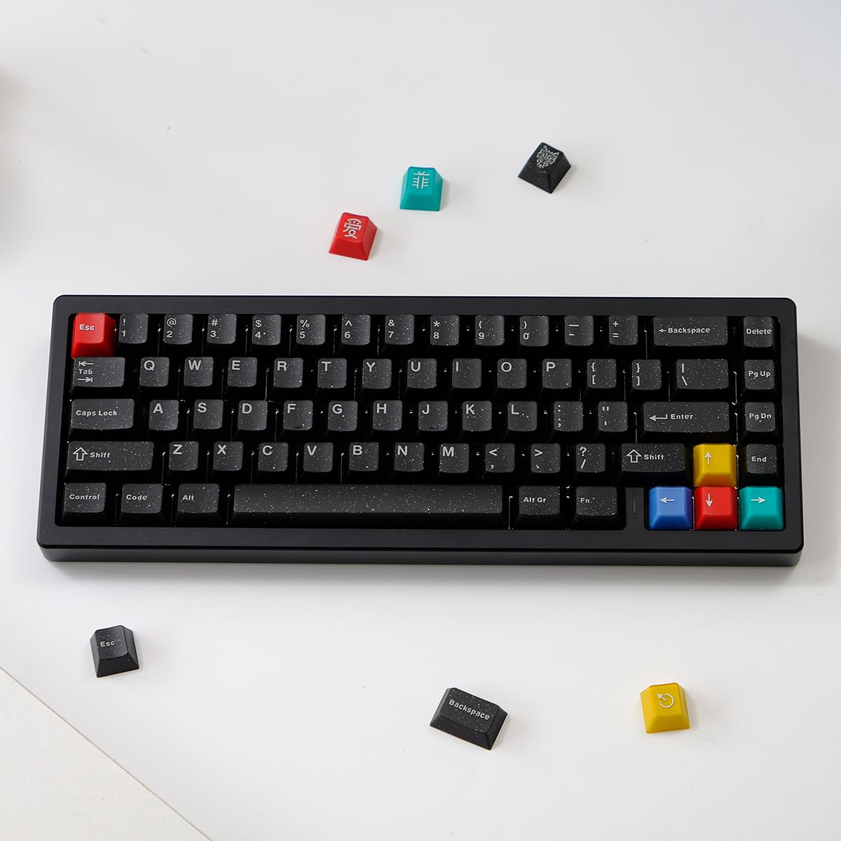 121 Keys/set Aifei Neon Light Klein Blue Pyga Keycaps ABS Double Shot ...