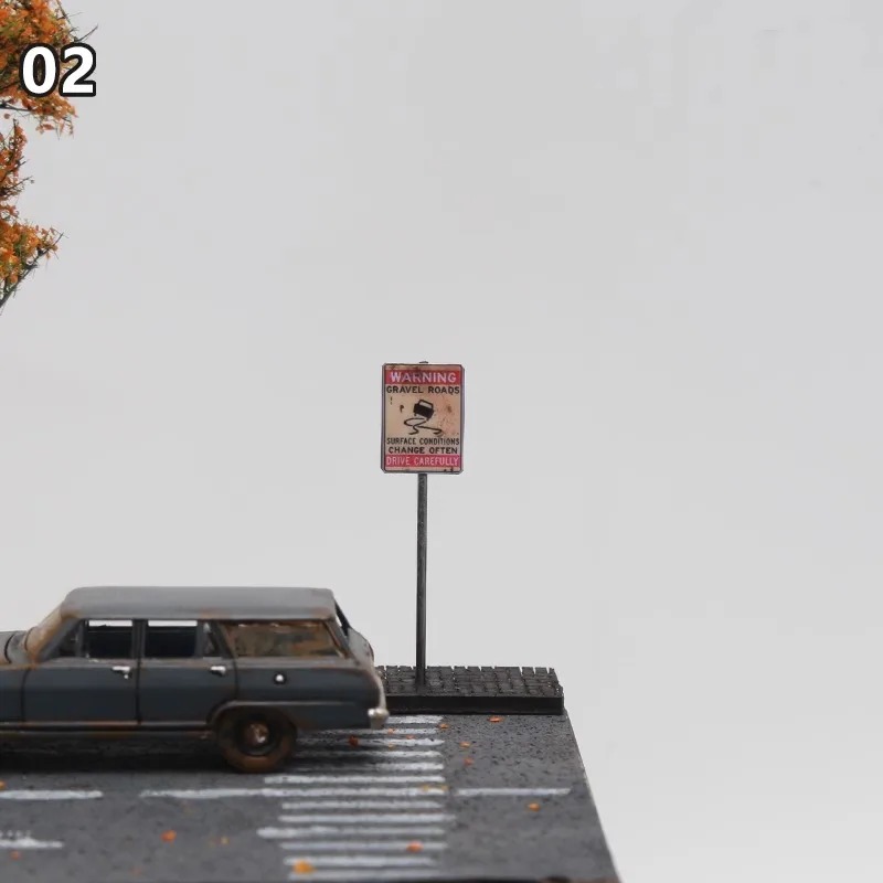 1/64 Diorama Miniature Signage Model City Street Road Sign Props Model ...
