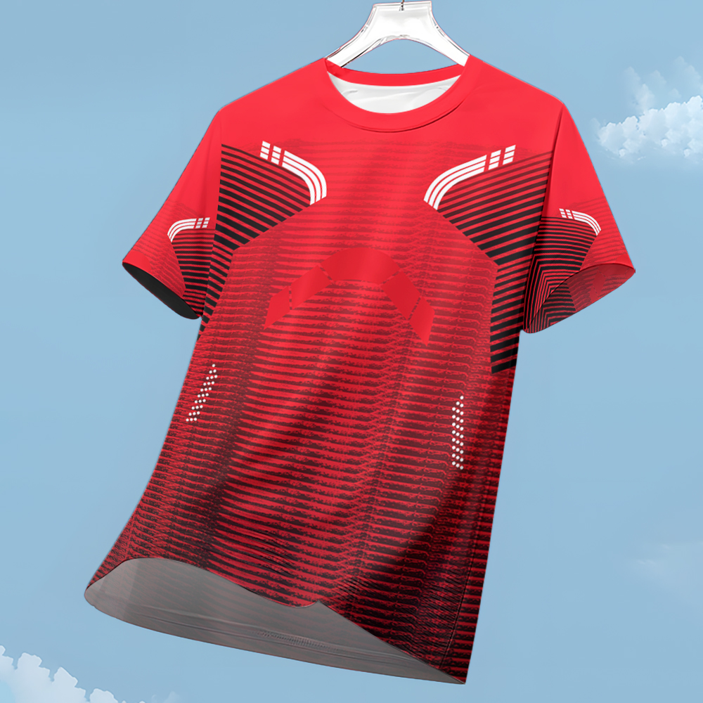 Ice Silk Fitness T-shirt Mesh Short Sleeve Casual Dri-Fit Tops For Men ...
