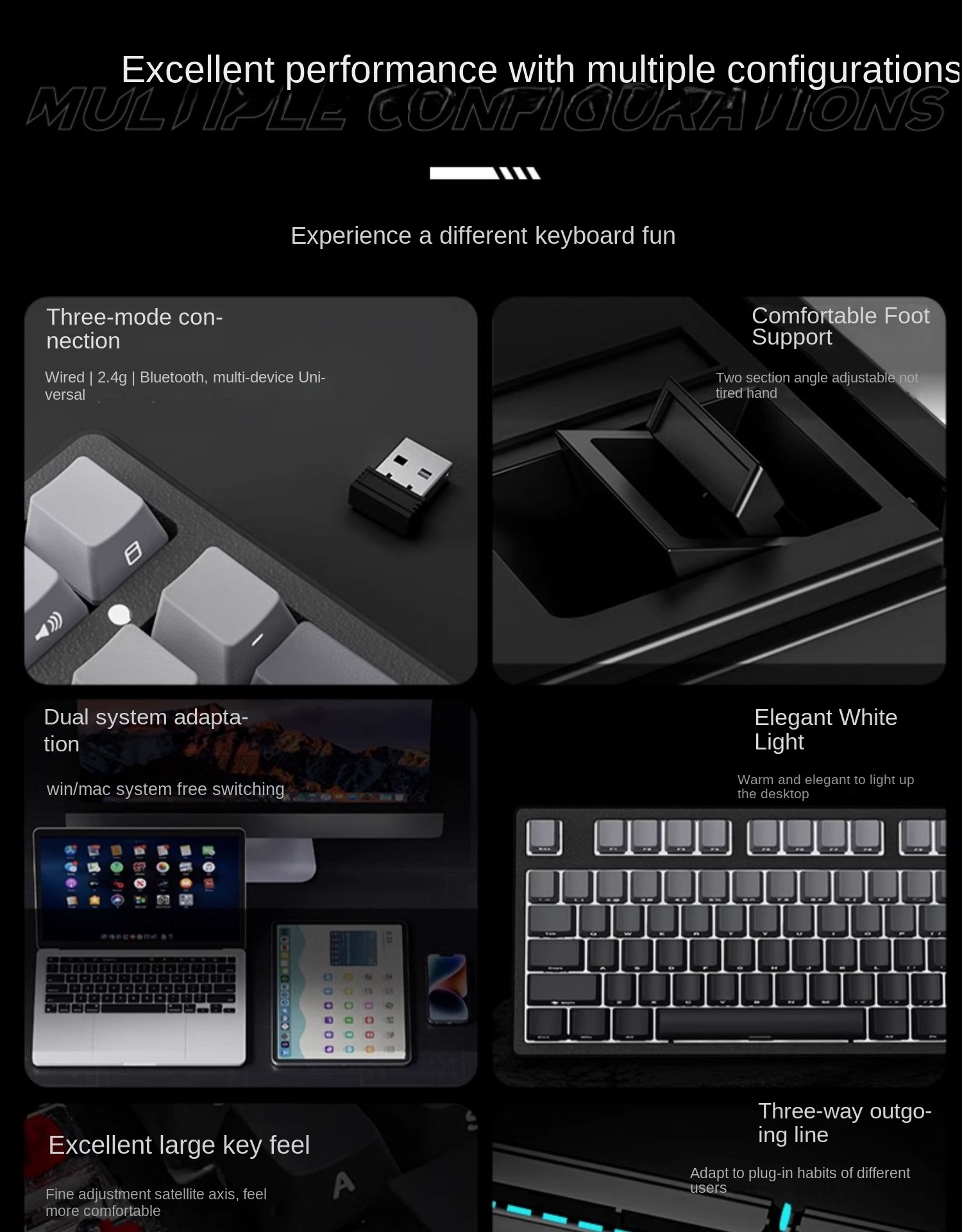 Forerunner Esports MT87/108 wireless Bluetooth three-mode mechanical ...
