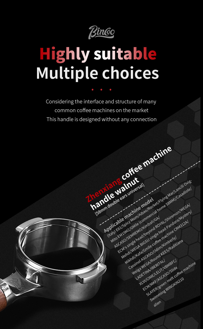 Bincoo Coffee Bottomless Handle Italian Coffee Machine Handle Three Ear ...