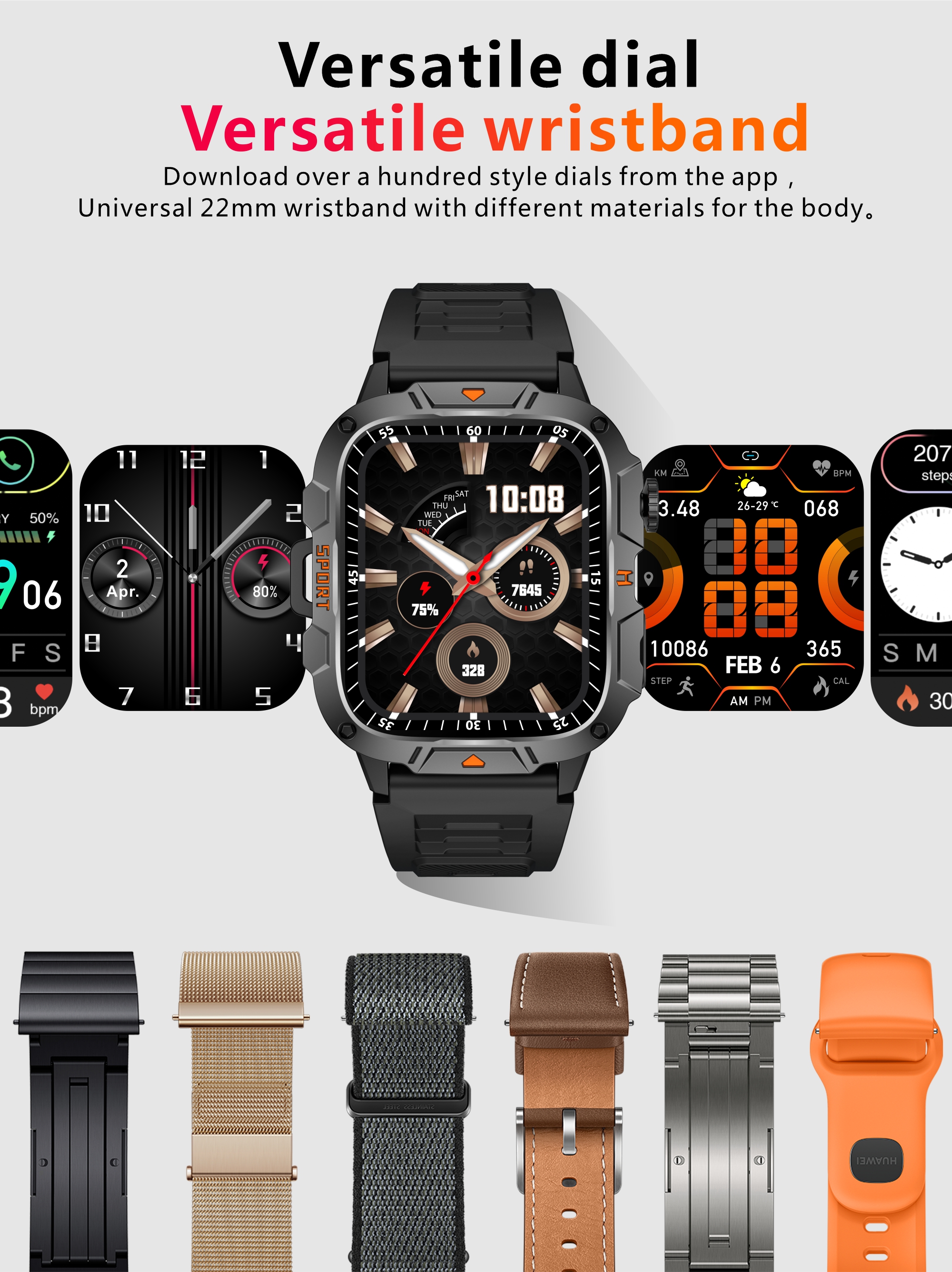 LIGE LED Flashlight Smart Watch Original Men 1.96" HD Screen With 100 ...