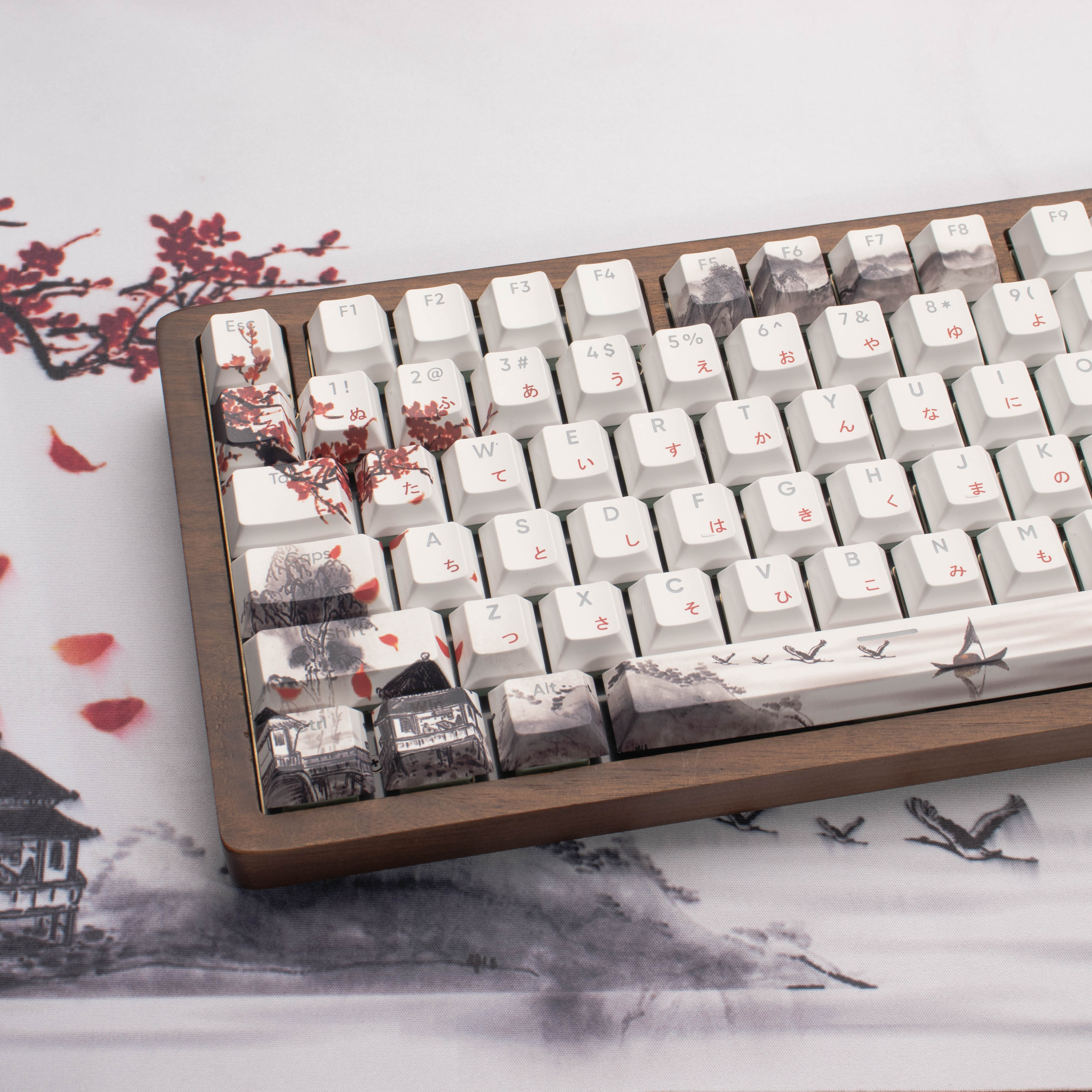 Womier Custom White Japanese Keycaps 127 Keys Cherry Profile Top ...