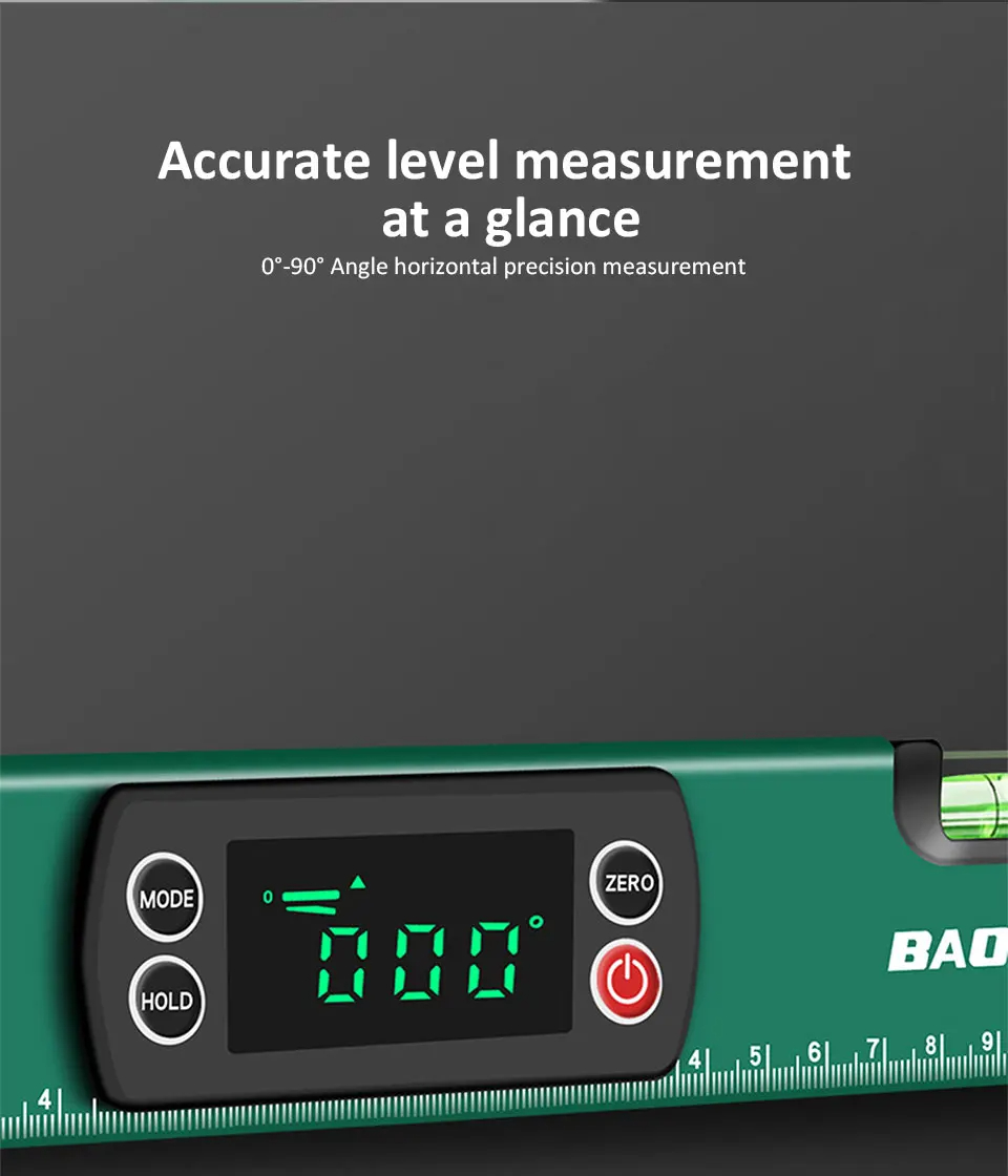 Digital Level & Protractor Electronic Bubble Inclinometer with LED ...
