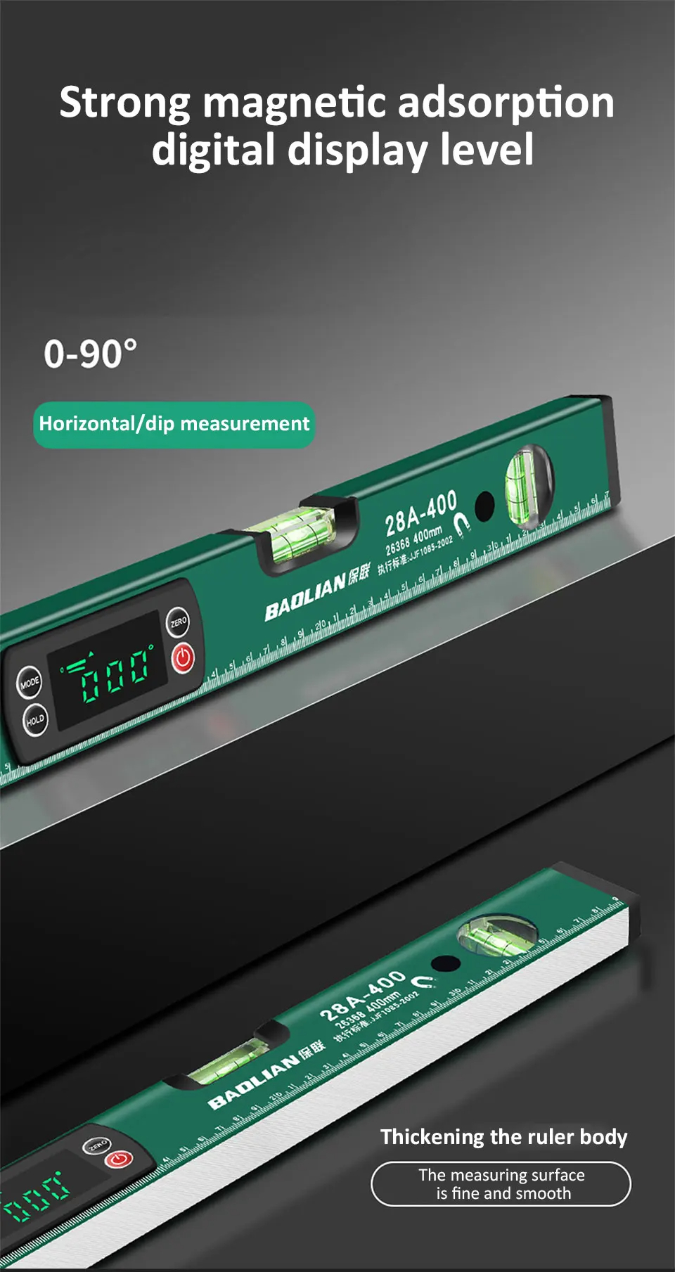 Digital Level & Protractor Electronic Bubble Inclinometer with LED ...