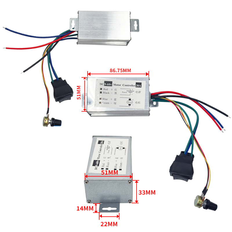 Brushed DC Motor Controller 12V24V Forward And Reverse Switching Speed ...