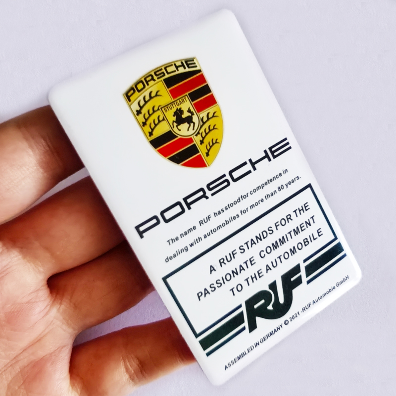 1 x Aluminum PORSCHE HORSE Logo Car Auto Decorative Emblem Badge Decal ...