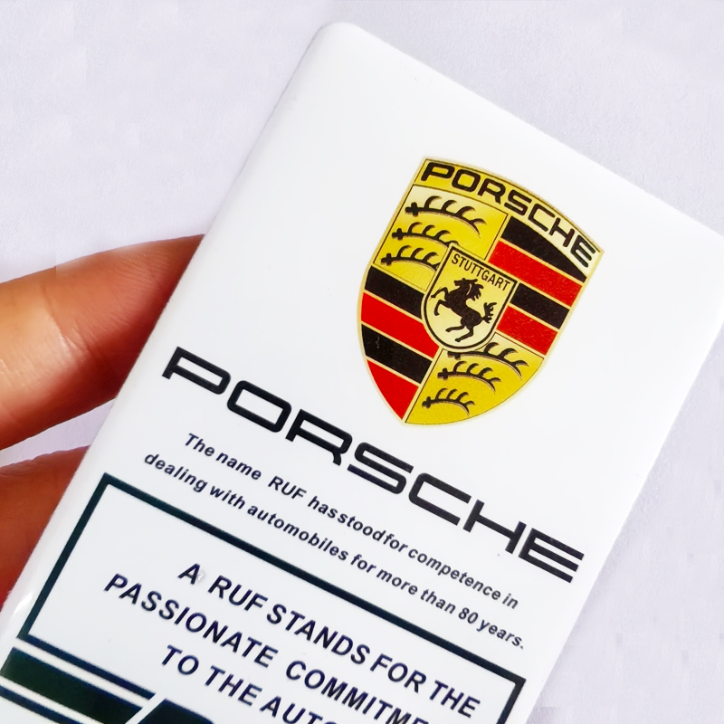 1 x Aluminum PORSCHE HORSE Logo Car Auto Decorative Emblem Badge Decal ...