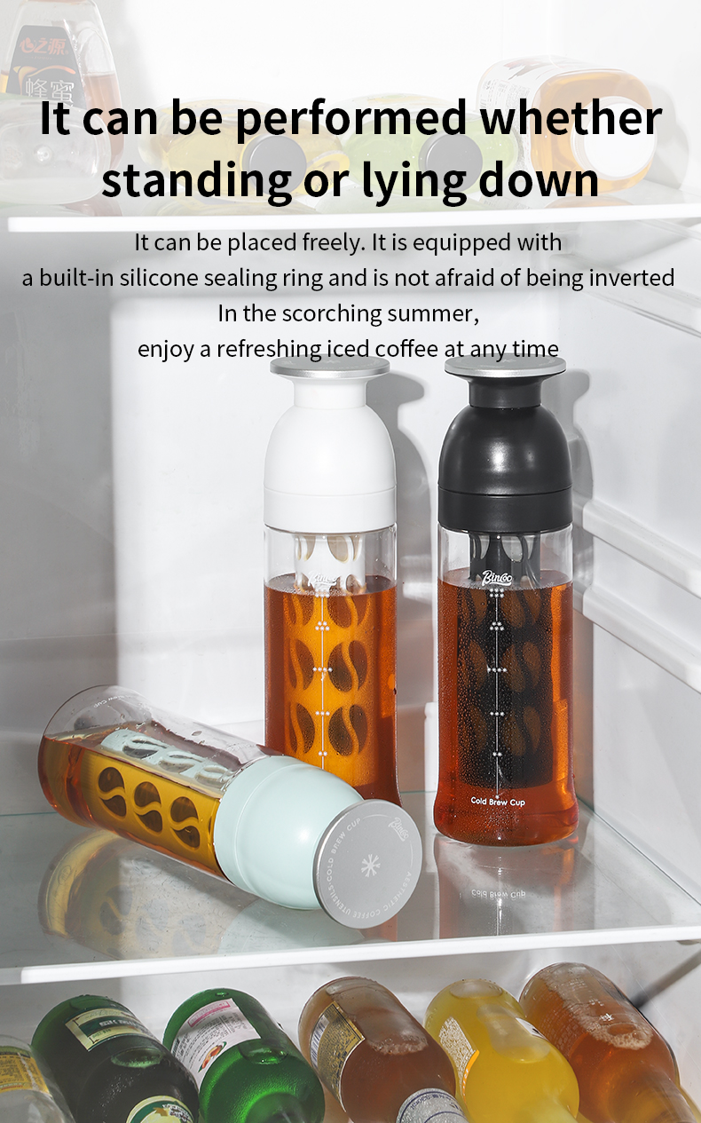 BINCOO Ice Cold Brew Mug Coffee Cold Brew Kettle Tritan Portable ...