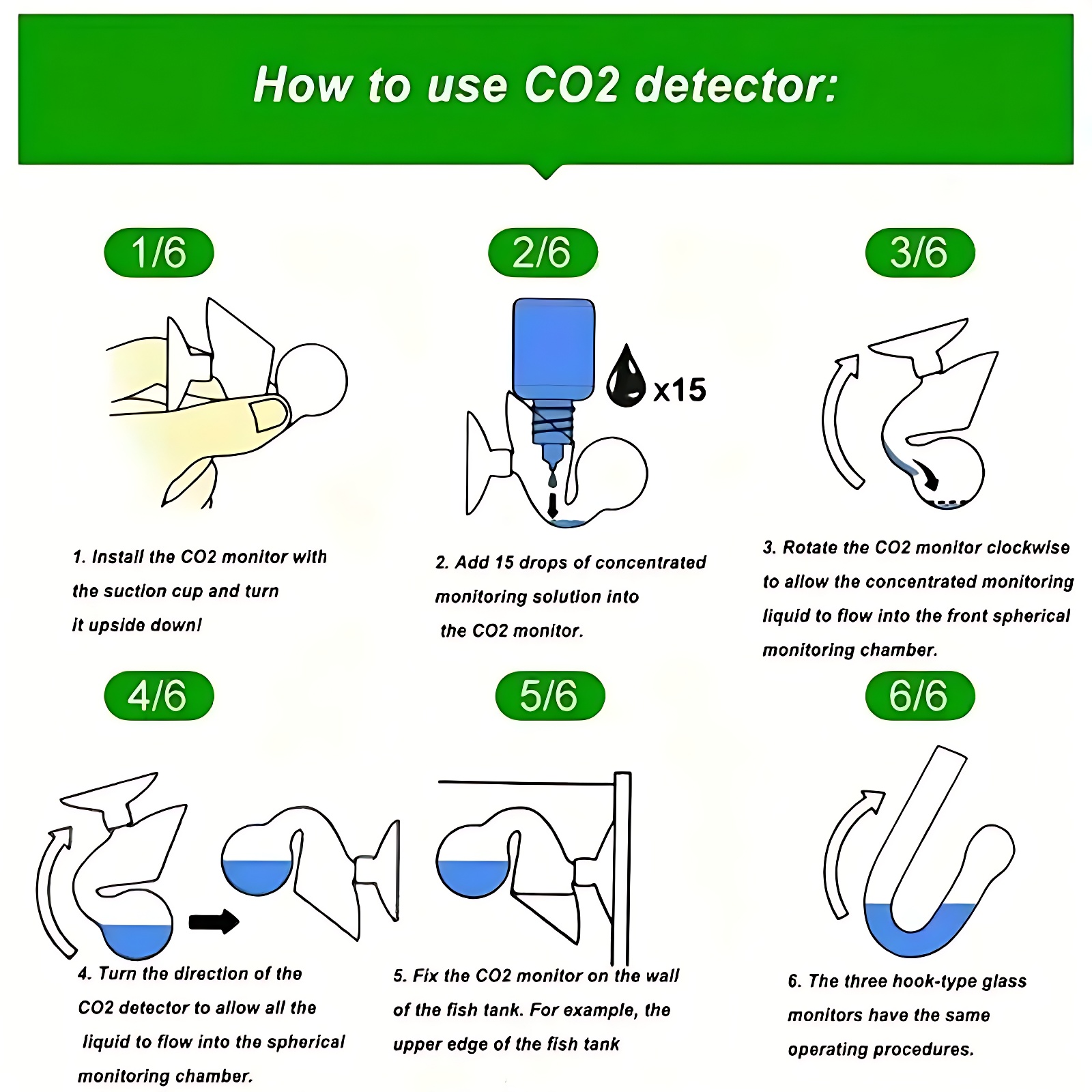 Carbon Dioxide CO2 Monitor Aquarium Carbon Dioxide Indicator Burette ...