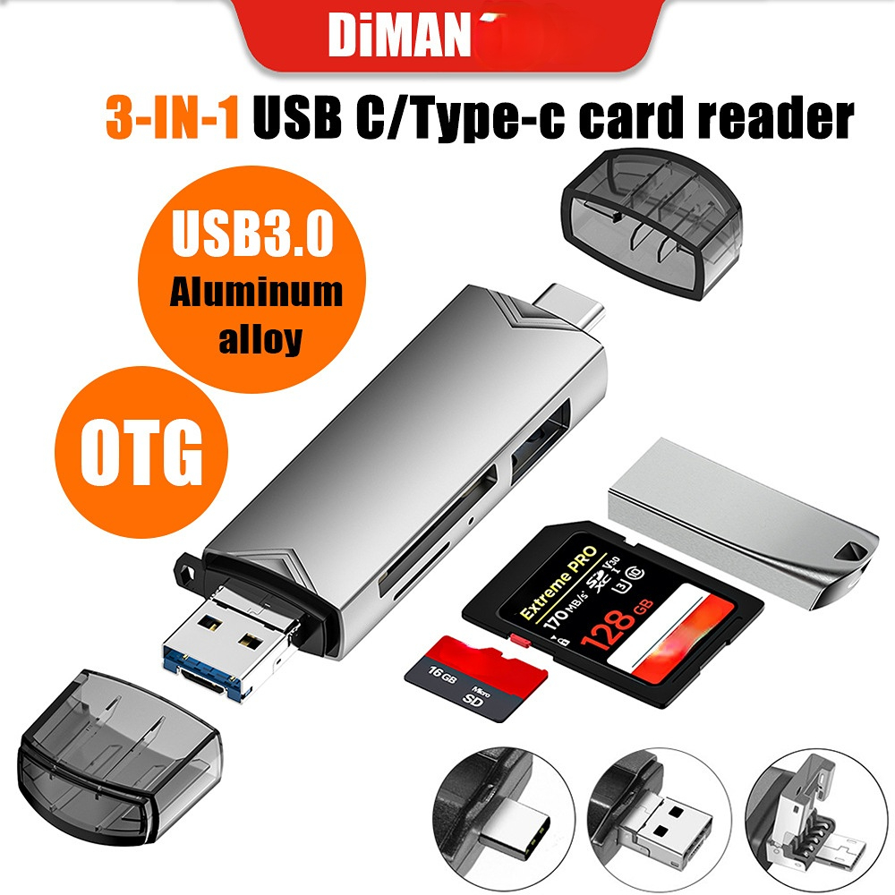 6 in 1 Card Reader USB3.0 to Type C Micro Universal OTG Adapter ...