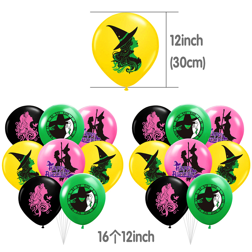 Wicked Movie Themed Party Decoration Kids Banner Cake Topper Balloon ...