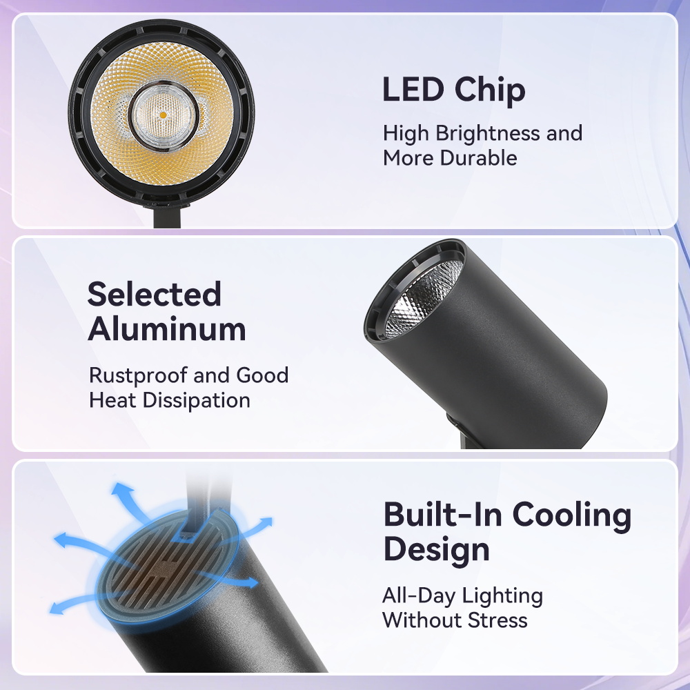 Tricolor 3/4/6pcs Led Track Light Set 50W 40W 30W 20W 12W COB lampu ...