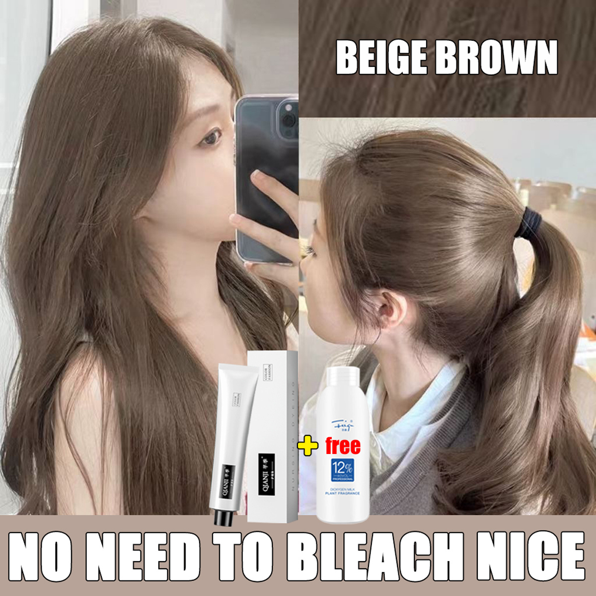 Original Hair Dye Cream No Need to Bleach Professional Color Cream Hair ...