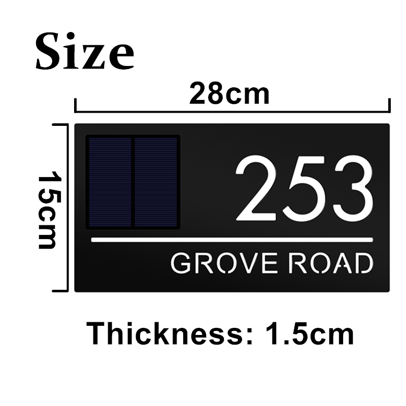 Customized House Number Plate - Solar Powered Door Plate - LED Door ...