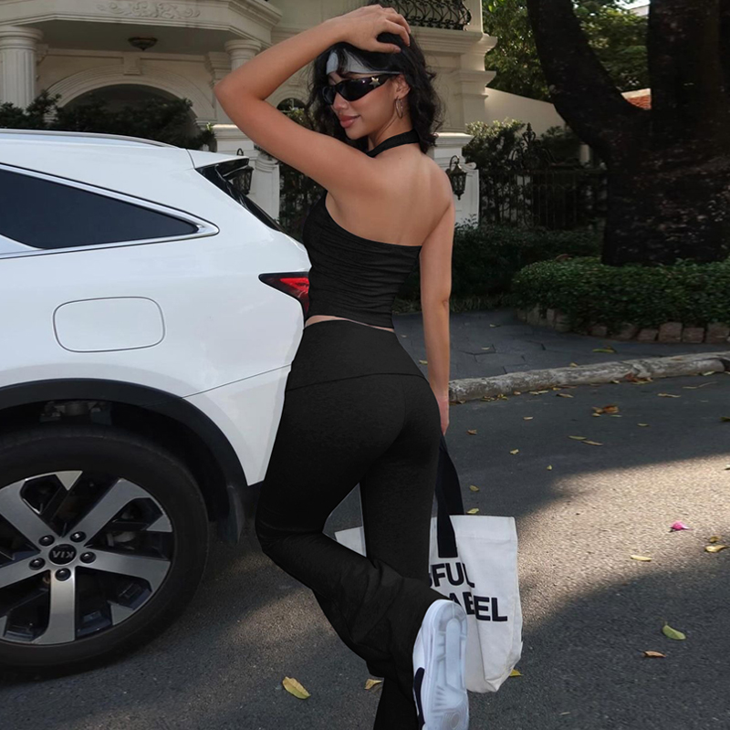 Sexy Halter Backless Camisole - Slim Black/White Suspender Crop Top ...