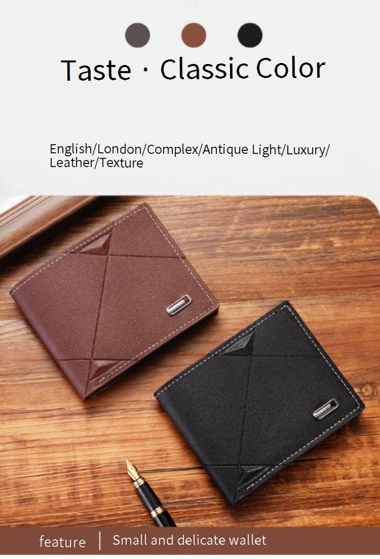 Stylish Men's Short Wallet, Horizontal Soft Leather Design, Multiple ...