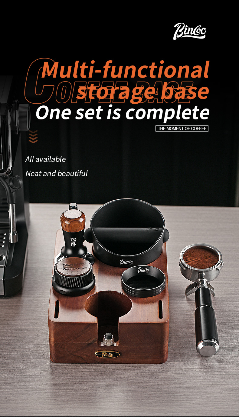 BINCOO Solid Wood Multifunctional Base Espresso Machine Powder Press ...