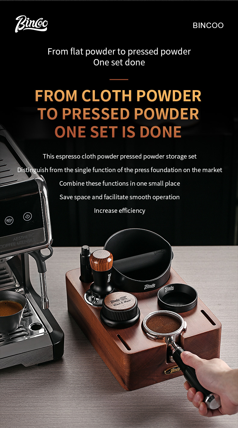 BINCOO Solid Wood Multifunctional Base Espresso Machine Powder Press ...